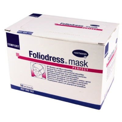 OP-Maske, Foliodress mask Comfort Perfect (50 Stück) grün, zum Binden
