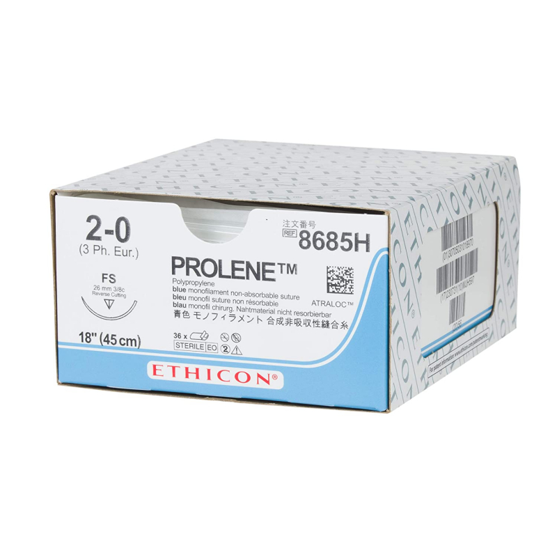 Nahtmaterial Prolene monofil Blau 3-0, Nadel FS-2S, 45 cm Fadenlänge
